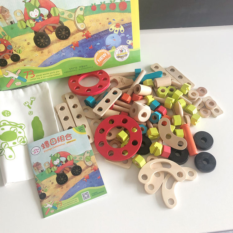 Gabungan nut skru kayu Youmu mainan budak lelaki padanan DIY blok ...