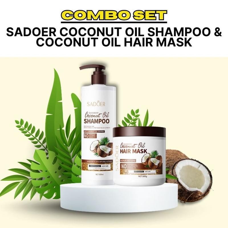 SADOER Dandruff Coconut Oil Shampoo Nourishing Smooth Fluffy Anti-Dandruff Oil Control Shampoo ...