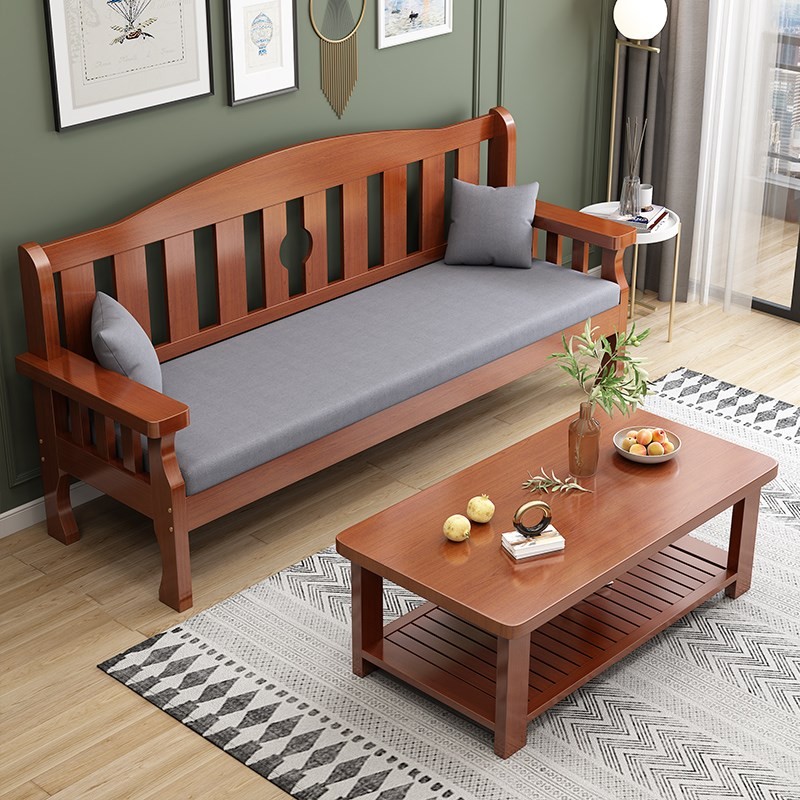 Set Kerusi Sofa Kayu Pepejal untuk Pangsapuri Kecil, Ruang Tamu Ringkas ...