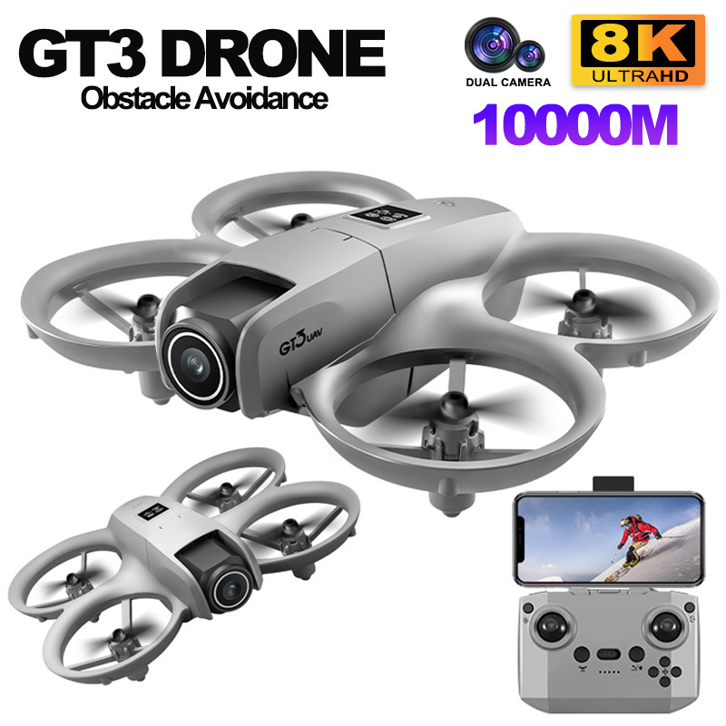 GT3 Mini Drone with 180° Electric Adjustable 8K HD Camera WiFi Light ...
