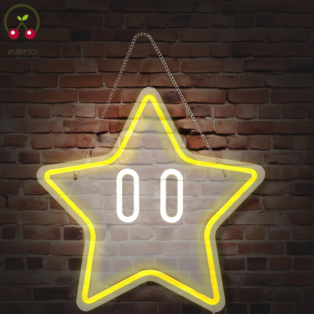 Star Neon Sign USB Powered Star Neon Light Dimmable Gaming Neon Sign ...