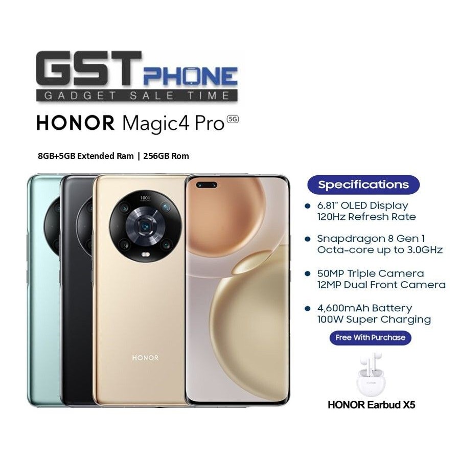 Honor Magic4 Pro 5G (8GB+5GB Extended Ram+256GB Rom) (Original Malaysia ...