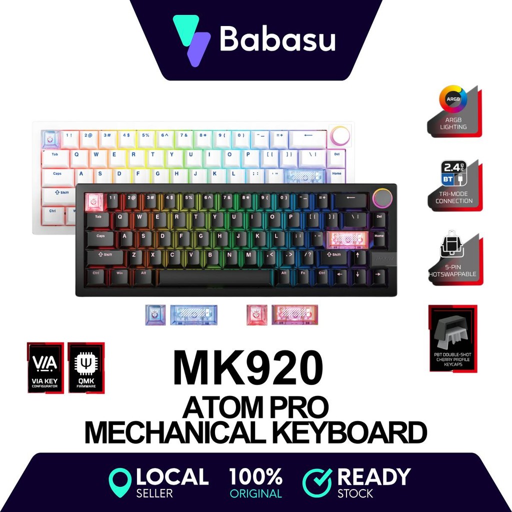 FANTECH MK920 ATOM PRO 66 KEY WIRELESS GAMING MECHANICAL KEYBOARD ...
