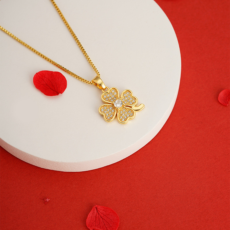 Women style Emas loket 916 Four-Leaf Clover /916 gold Four-Leaf Clover ...