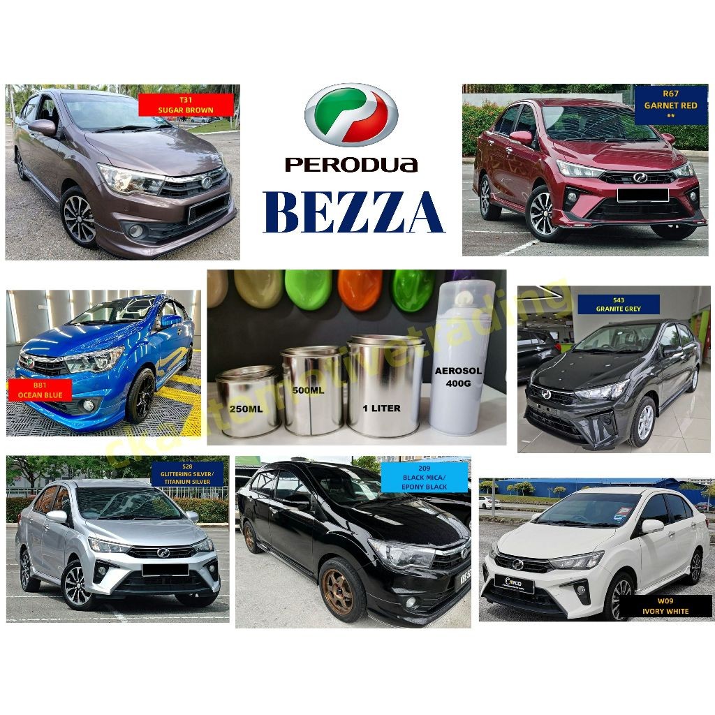 PERODUA BEZZA SERIES 2K PAINT/CAT BANCUH/CAT KERETA | Shopee Malaysia