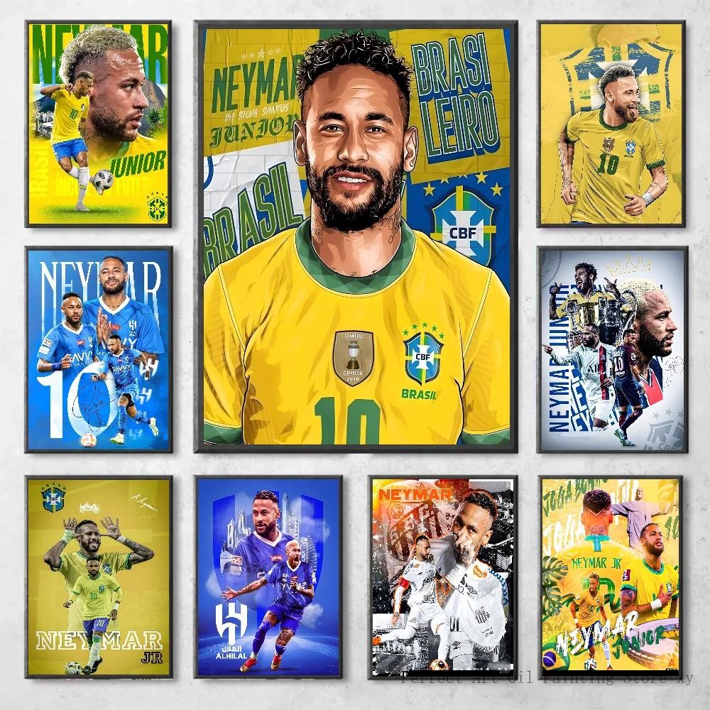 Reka Cipta Poster Bintang Bola Sepak Neymar untuk Dinding Bilik Tinggal ...