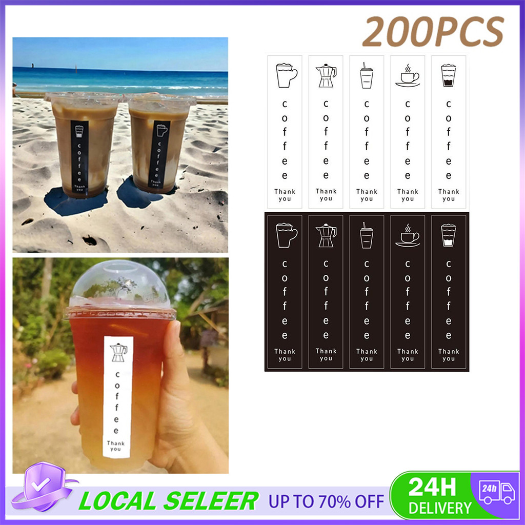100Pcs Seal Label Water Bottle Coffee Milk Tea Sticker 'Thank You ...