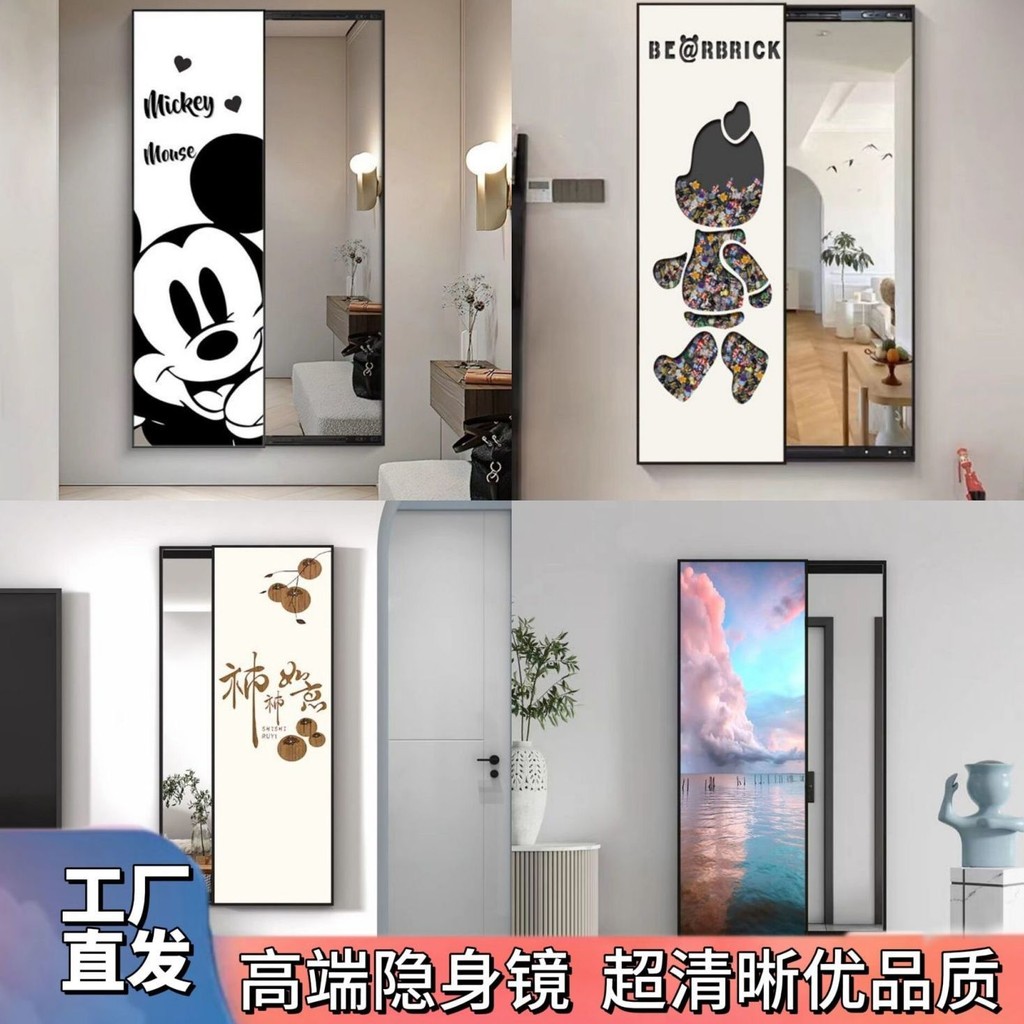 Invisible Full Body Push-Pull Vertical Hinged Door Dressing Mirror ...