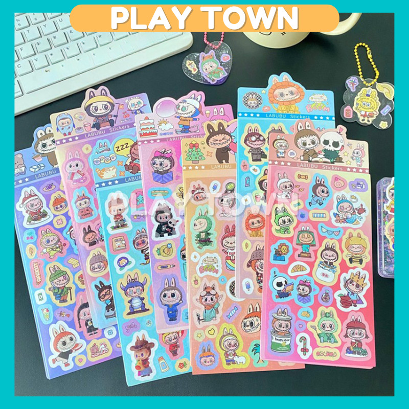 Labubu Glitter Sticker Cuckoo Cut Free DIY Decoration Stickers PopMart ...