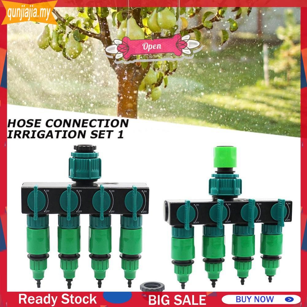 Garden Drip Irrigation 4 Way Tap Hose Splitter 4/7 8/11 Hose Pipe ...