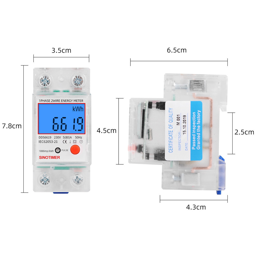 Single Phase Digital LCD Electricity Kwh Wattmeter Power Consumption ...
