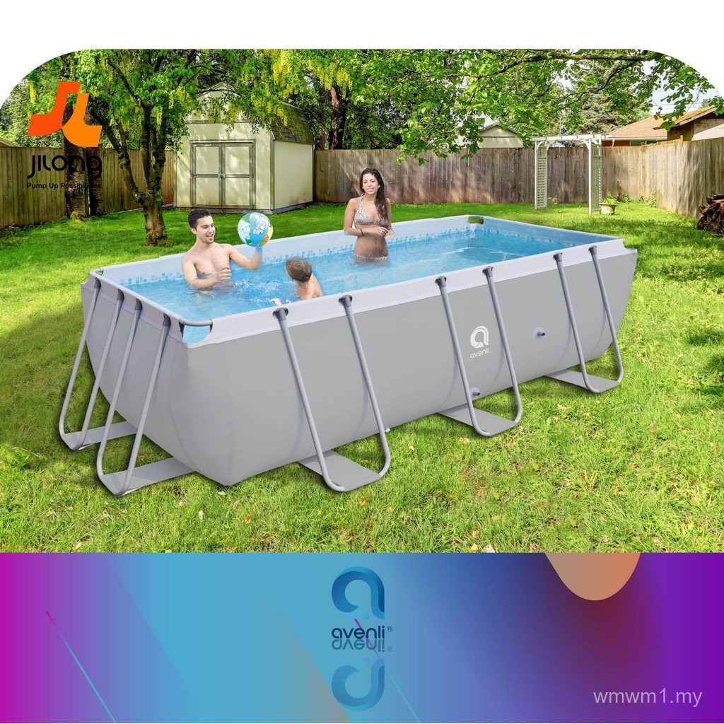 Jilong Light Blue Long Bracket Single Pool Outdoor Large Bracket Pool ...