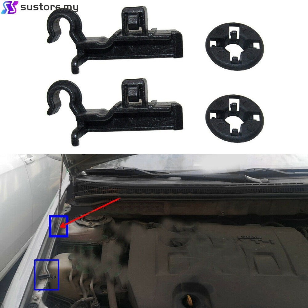 [Super]2Set Car Hood Prop Rod Clips Grommet Plastic Bonnet Stay Holder ...