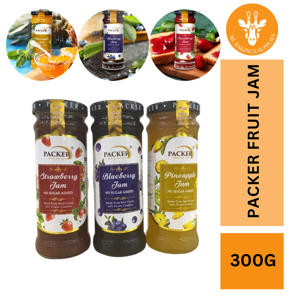 [READY STOCK] PACKER No Sugar added Fruit Jam Jem Blueberry/Strawberry ...