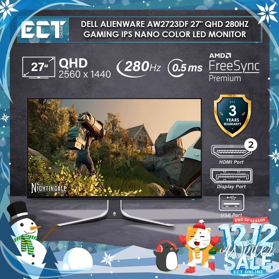 Dell Alienware AW2723DF AW2725DF 27" QHD 2560 X 1440 280Hz 360Hz Gaming ...
