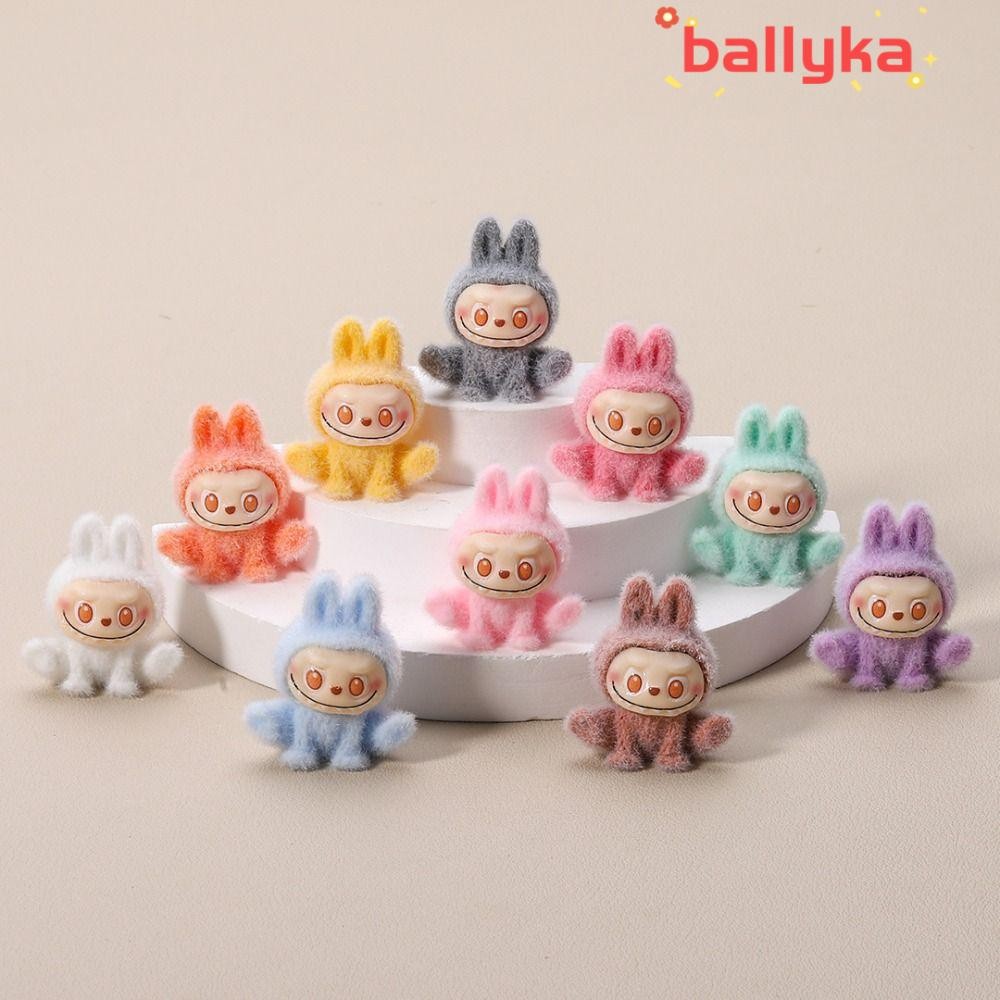BALLYKA Mini Yoga Labubu, Flocking Solid Color Cartoon Labubu, Labubu ...