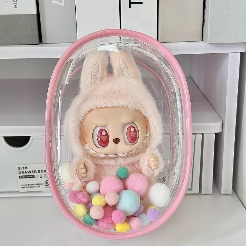 Labubu V2 Sitting Series 15cm Doll Small Round Bag Cotton Doll Pain Bag ...
