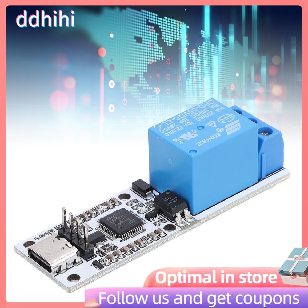 Ddhihi 1 Channel Relay Module Microcontroller Chip USB Serial Control ...