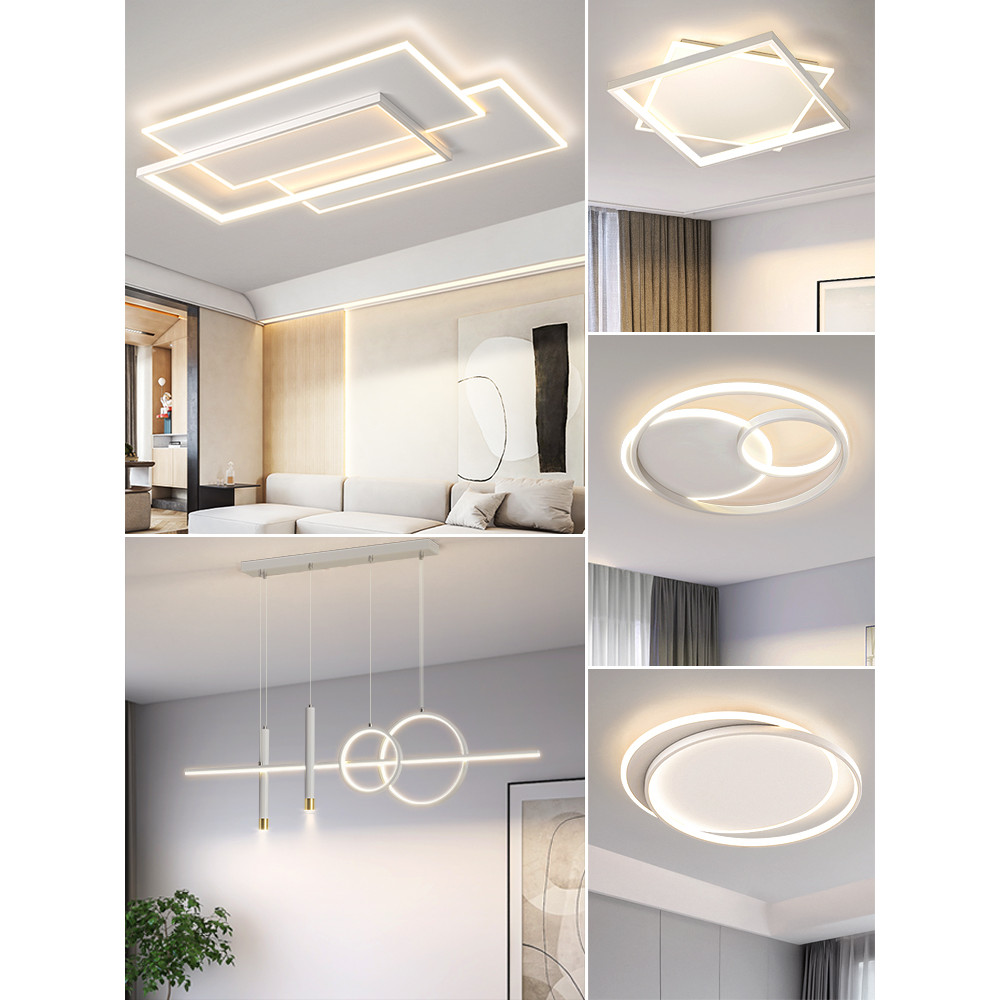 Lampu Utama Ruang Tamu Lampu Minimalis Putih Moden Mudah Kombinasi ...