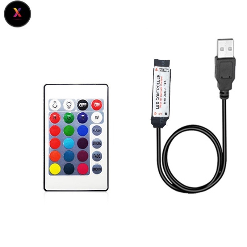 FM Kefeng 5V-24V USB RGB LED Controller RF IR 3Key 24Key RGB LED Dimmer 4 Pin USB Interface For ...
