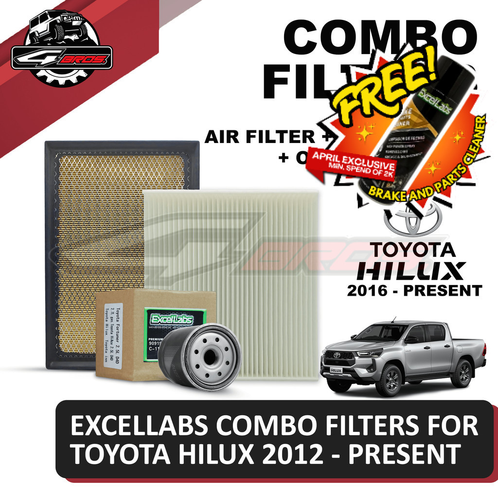 COMBO FILTER SET for Toyota Hilux 2016 to Present - ( Air Filter ...