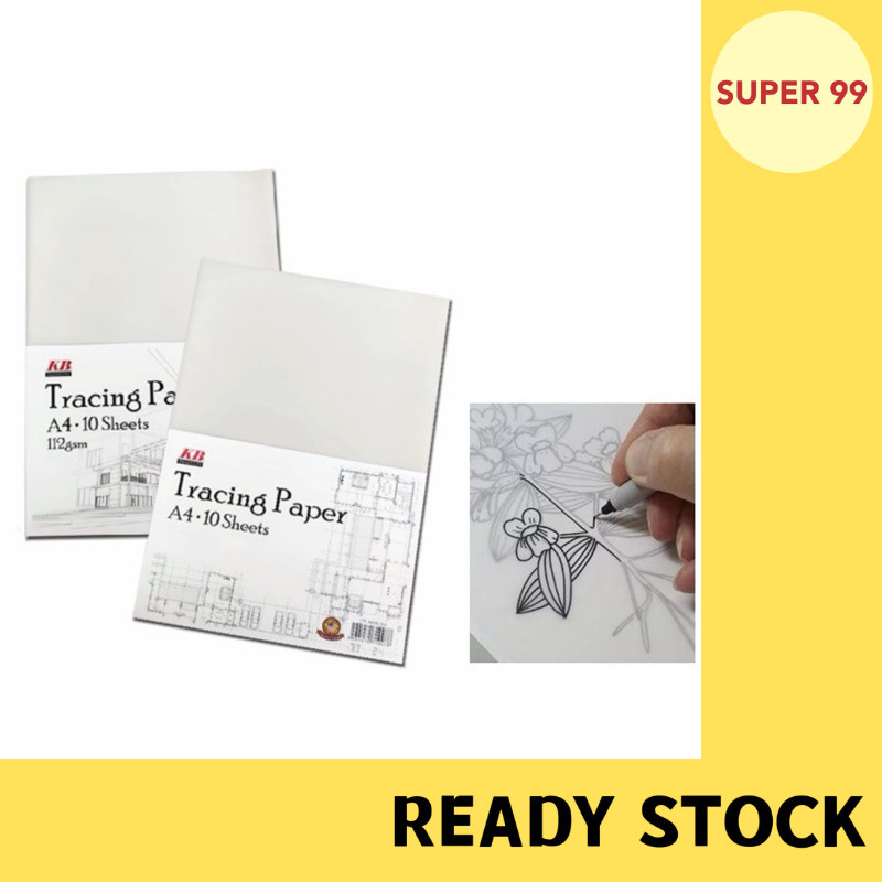 (10 PCS) KB A4 Tracing Paper / Translucent Drawing Paper A4 (110gsm ...