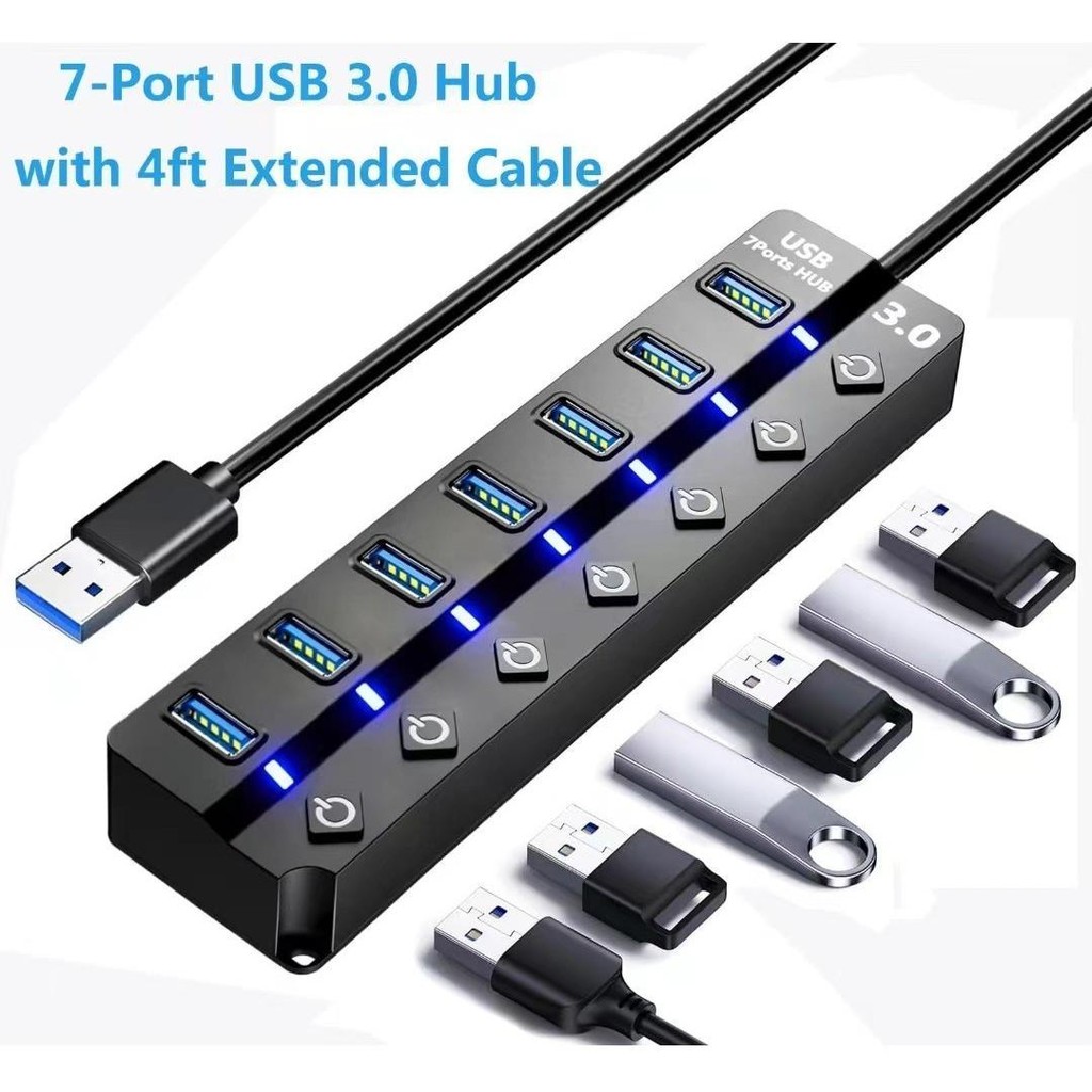 Usb 3.0 4 Ports 7 Ports Usb Hub 3.0 High Speed 5gbps Usb Splitter ...