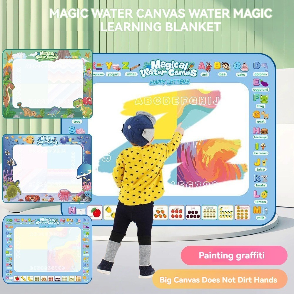 [100*80cm] Magic Water Drawing Mat Extra Large Painting Set Canvas Kids ...