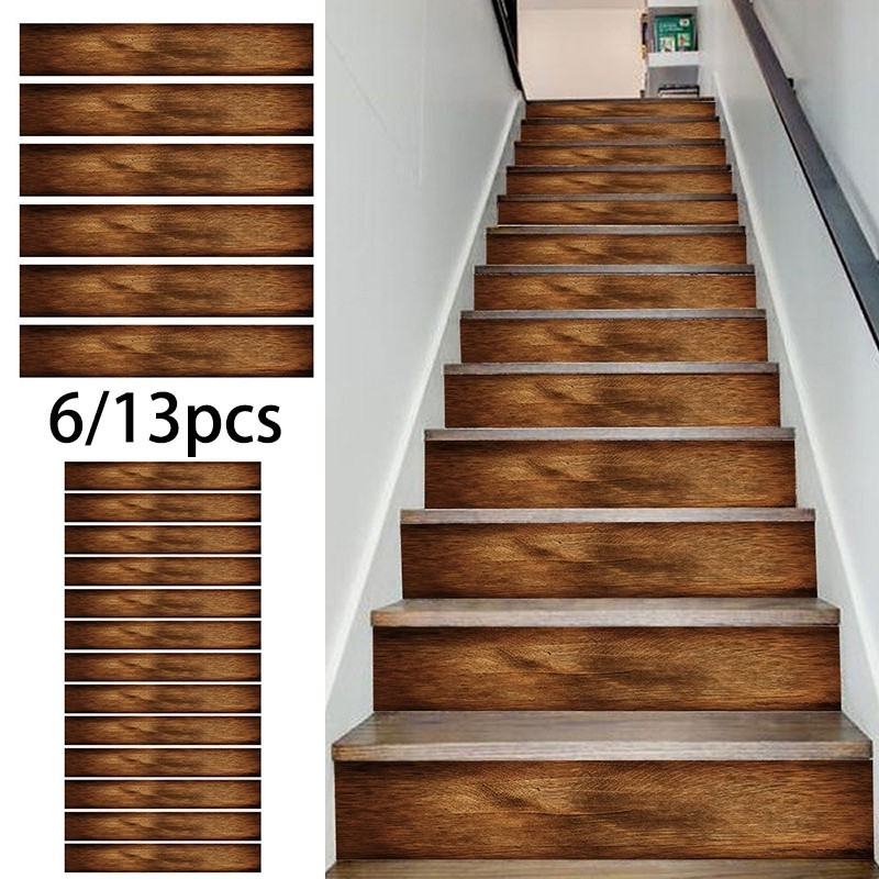 Create a Cozy Atmosphere with Wood Pattern Stairs Stickers PVC ...