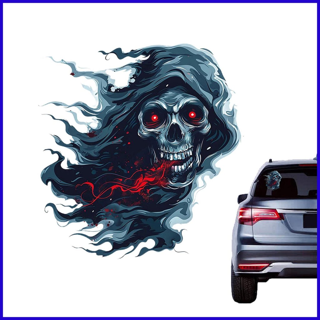 Car Rear Window Decals Skull 3D Skull Car Hood Decals Adhesive ...