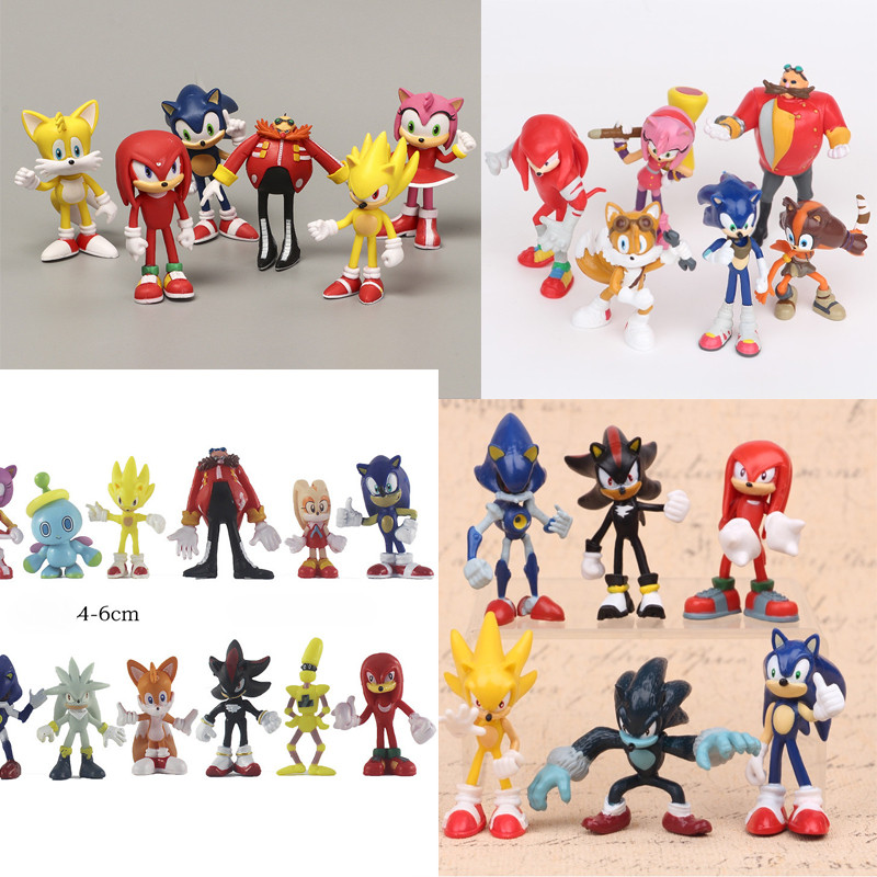6/12pcs/Set Cartoon Anime Sonic Action Figures Toy Sonic Shadow Tails ...