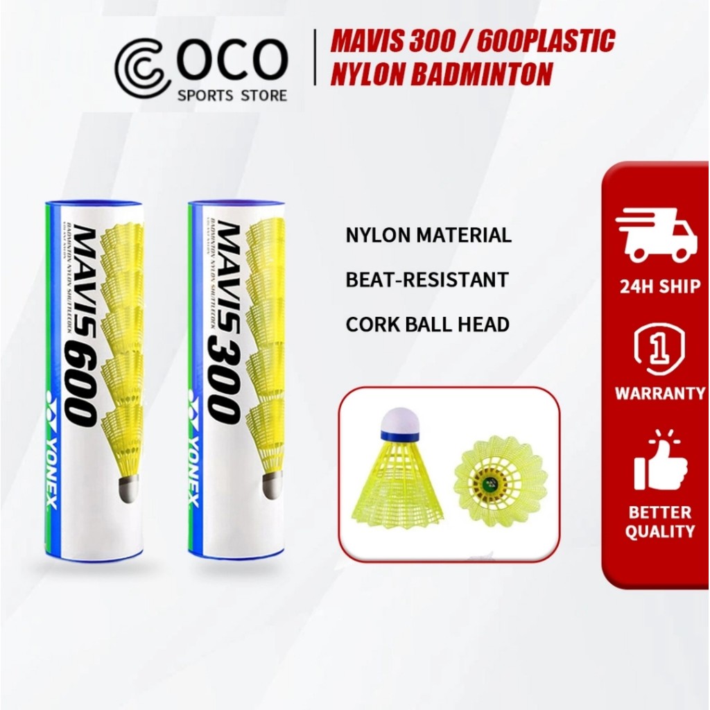 YONEX Nylon Ball Shuttlecock Mavis 600 Mavis 300 Badminton Shuttlecock ...