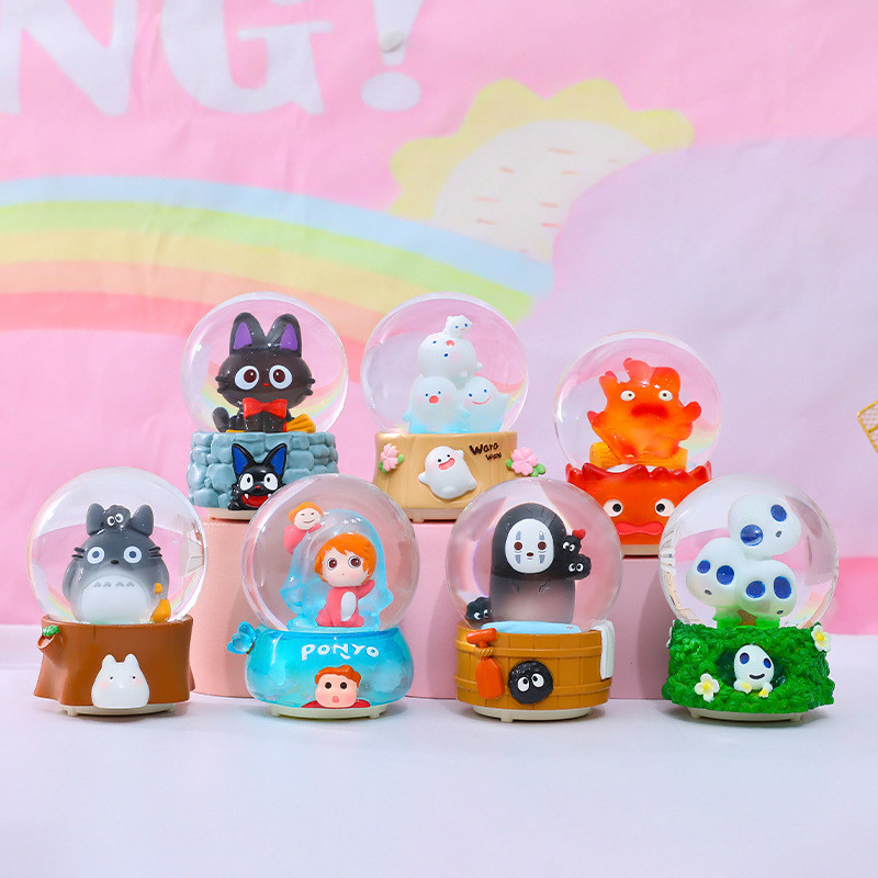 Hayao Miyazaki Spirits Crystal Ball with Light and Music Blind box ...