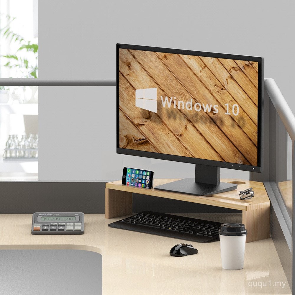 Solid Wood Desk Corner Computer Monitor Heightening Rack Neck ...