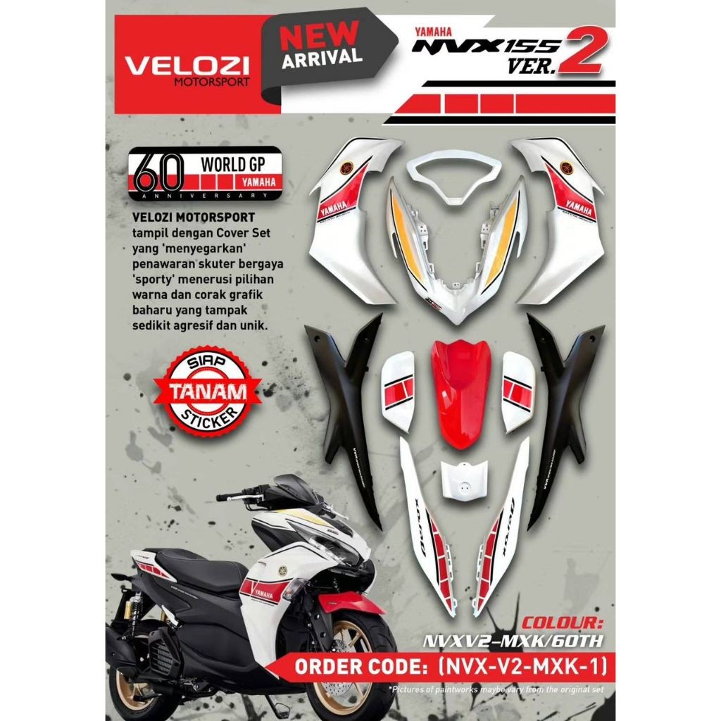 VELOZI NVX 155 NVX155 V2 YAMAHA COVERSET COVER SET MX KING 60TH WORLD ...