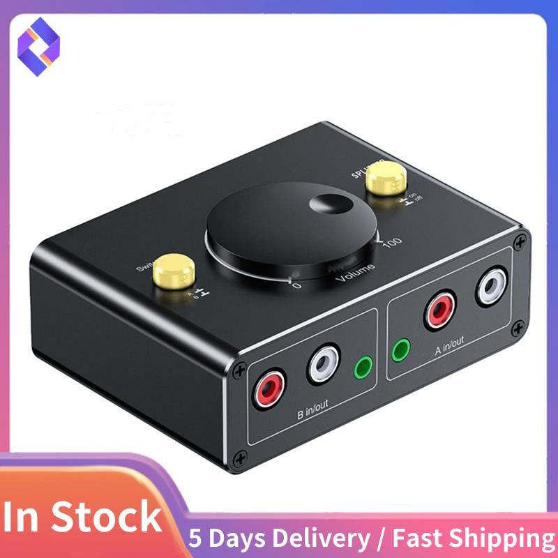 3.5mm to 2RCA Audio Switcher Bidrectional Switcher 1 in 2 Out or 2 in 1 ...