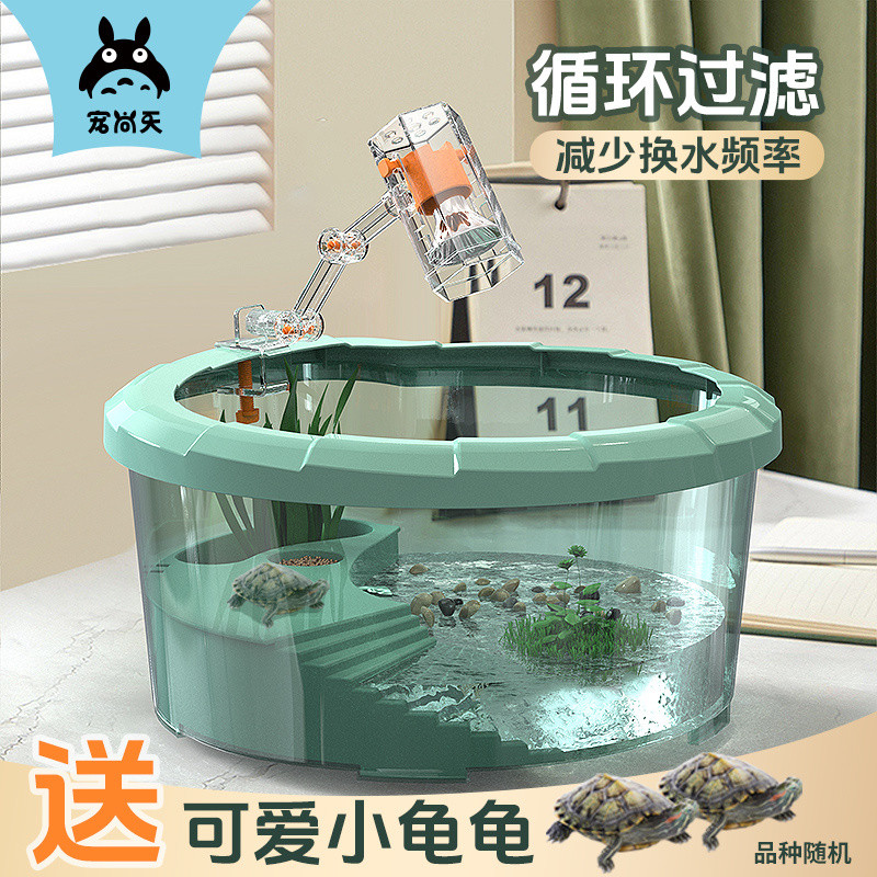 Chongshangtian Conch Turtle Tank Young Turtle Round Tank Villa Climbing ...
