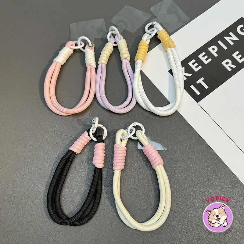 Color contrast braided hand rope ins simple hand rope for mobile phone ...