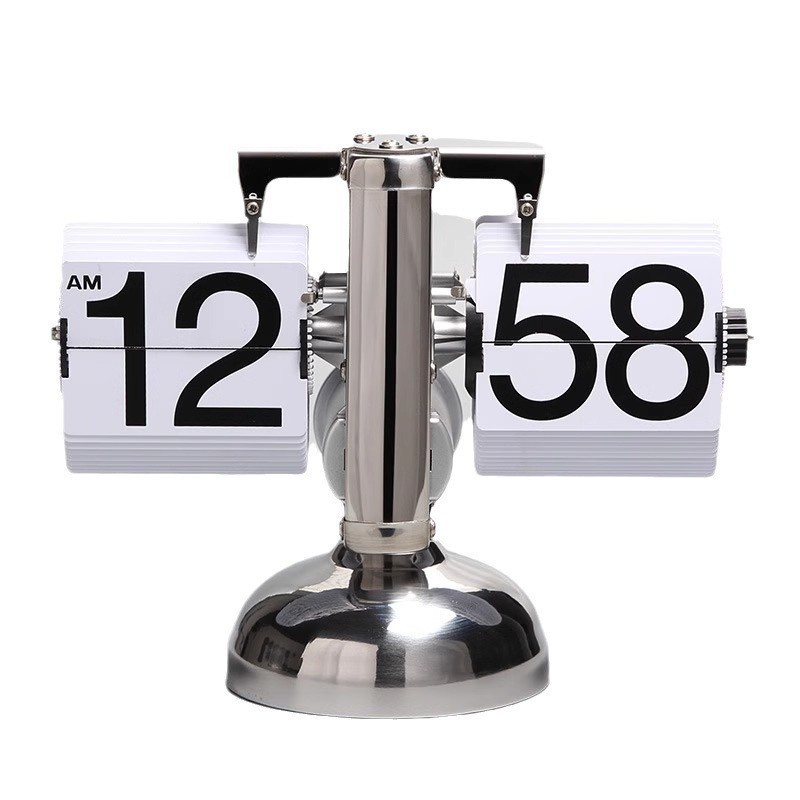 Simple Creative Single-leg Retro Automatic Page-turning Clock Small ...