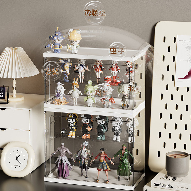 labubu storage display stand Bubble Matt acrylic doll display box hand ...