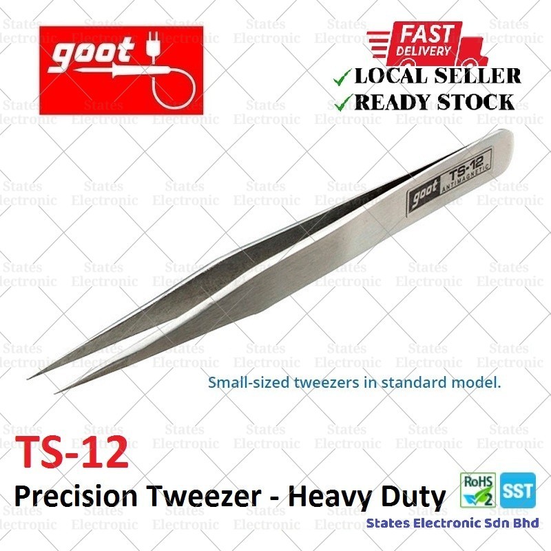 GOOT TS-12 Precision Tweezer - Heavy Duty (Japan) | Shopee Malaysia