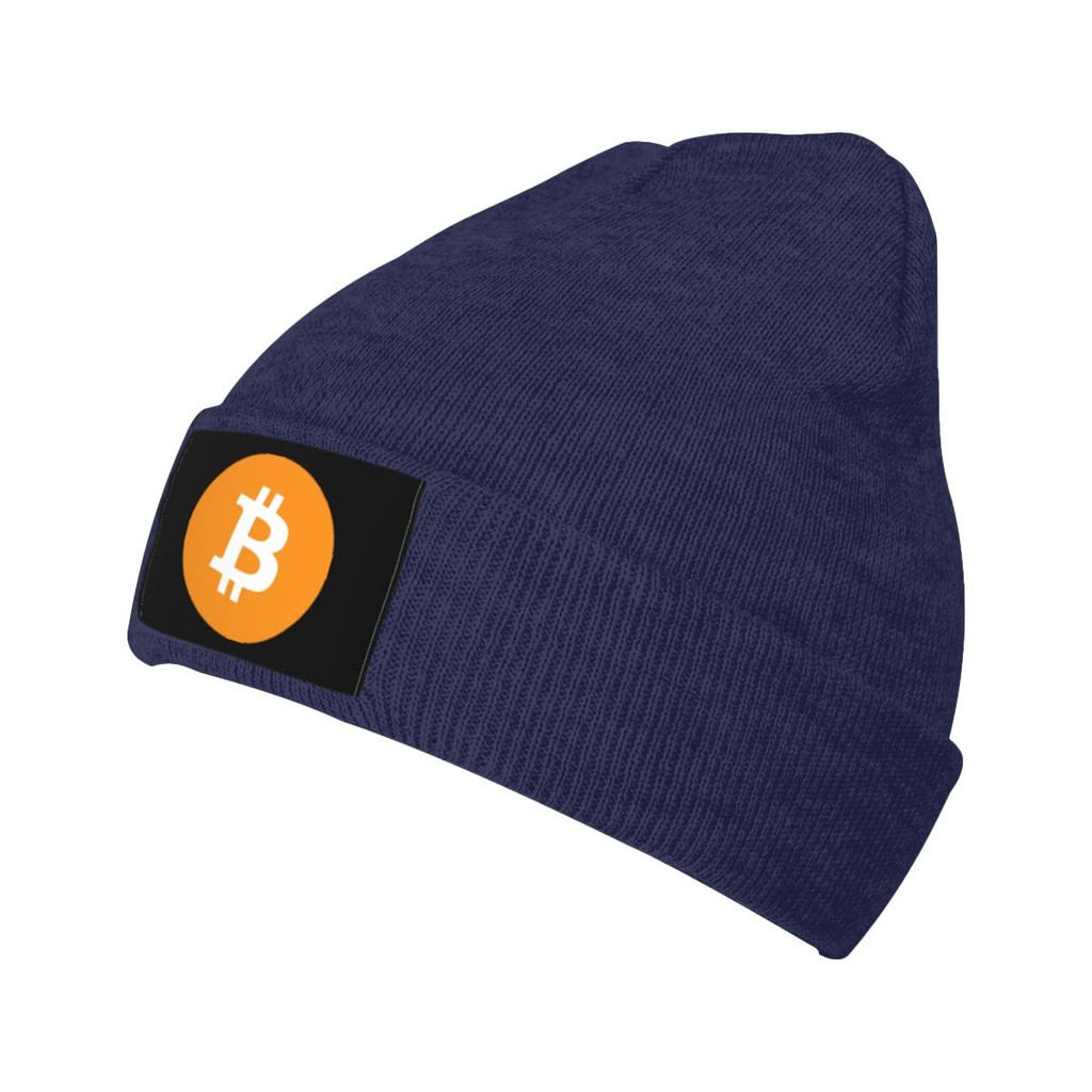 HOT Bitcoin Logo Ski Hip-Hop Warm Elastic Hat Topi Streetwear Knitted ...