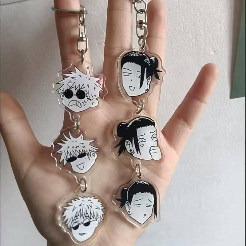 Anime Jujutsu Kaisen Key Chains Two-sided Keychain Satoru Gojo Geto ...