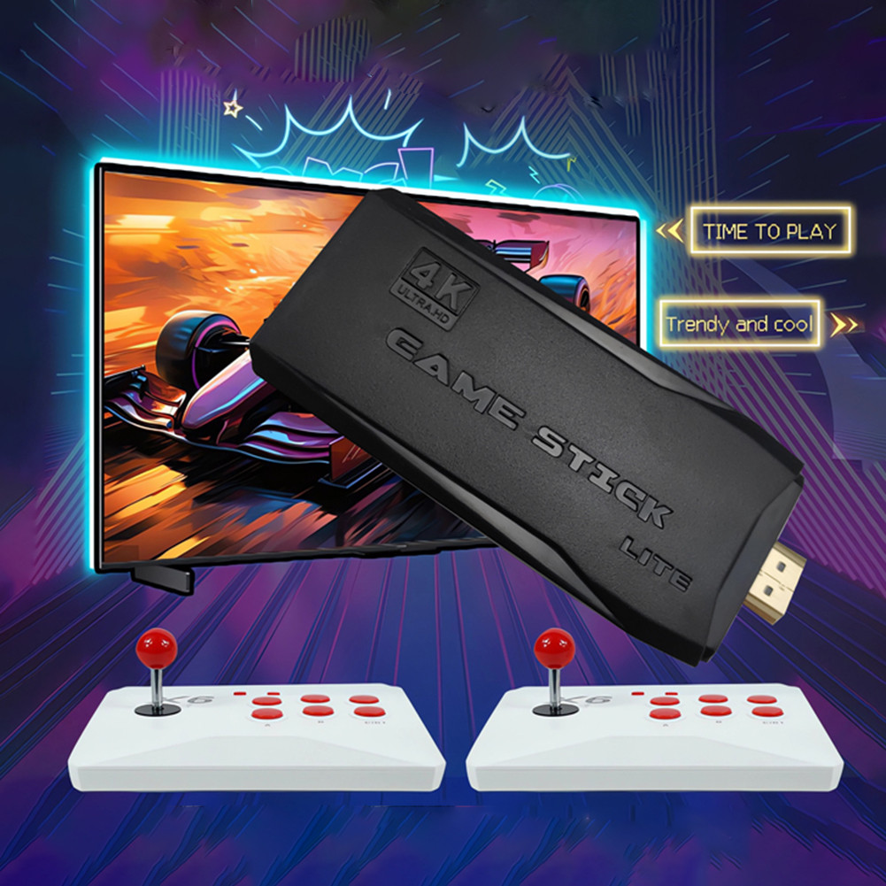 ♚SunshineStores M8-X6 TV Game Stick Console with Arcade Joystick 4K ...