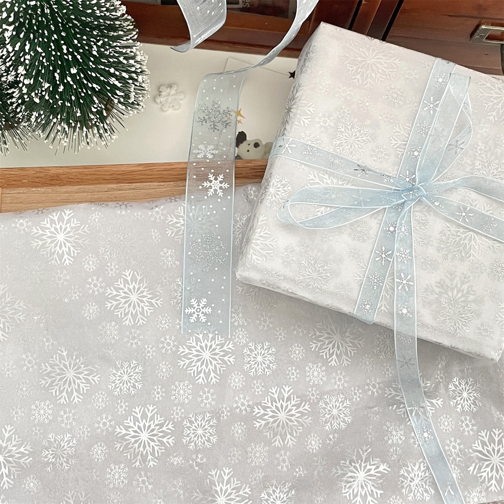 10 Sheets Silver Snowflake Copying Paper Gift Wrappers Packaging ...