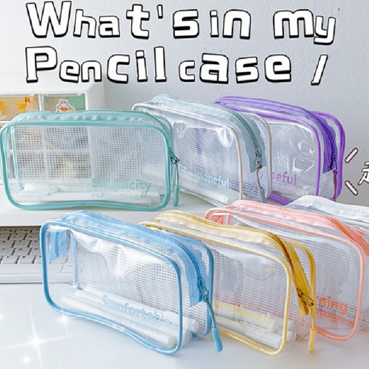 Pencil case transparent pencil box pouch aesthetic pencil case large ...