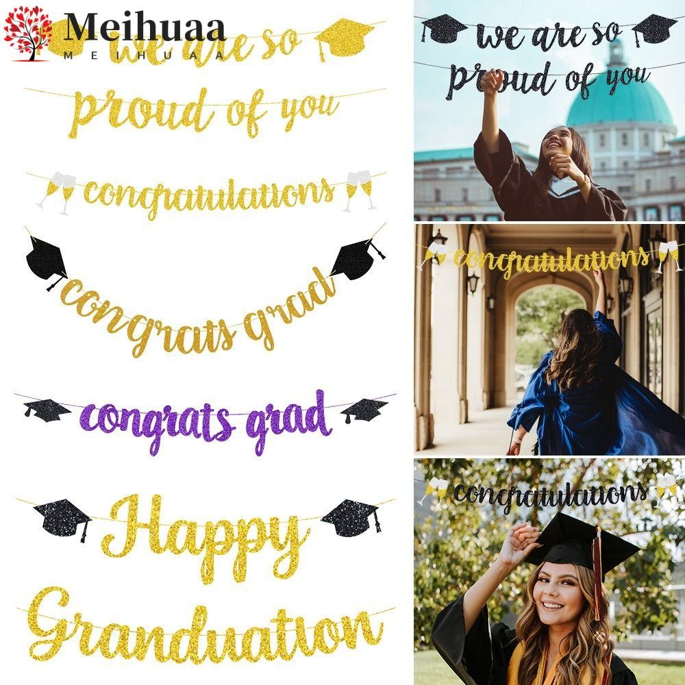MEIHUAA Congratulation Graduation Banner Party decorations Garland ...