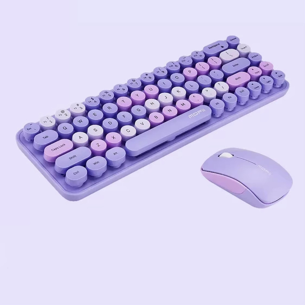 Mofii Wireless Keyboard and Mouse 2.4G Keyboards with Colorful 68 Keys ...