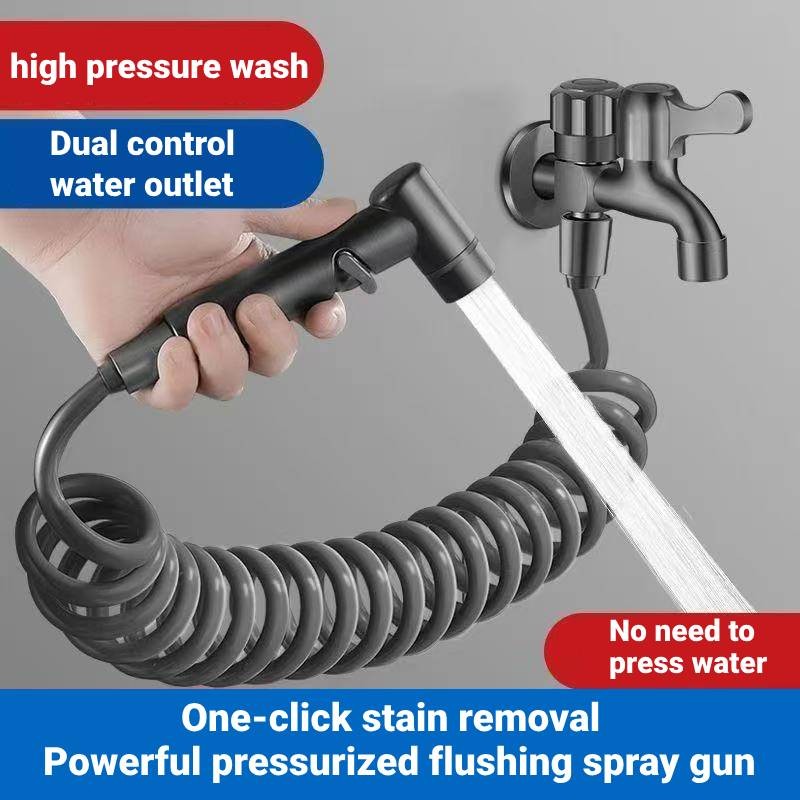 Bidet spray set Stainless steel hand bidet two way tap faucet bathroom ...