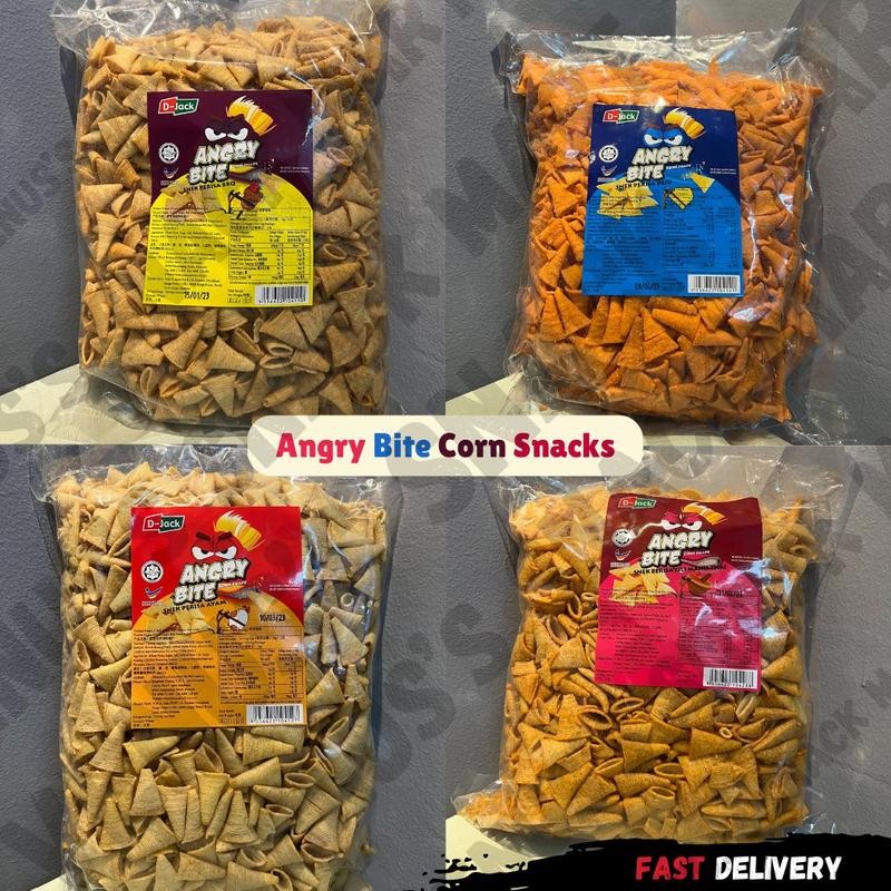 Ready Stock D-Jack Angry Bite Snek BBQ / Cheese / Chicken Flavor 1KG ...
